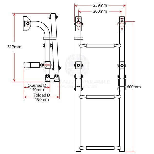 Folding Transom Ladder - 3 Step