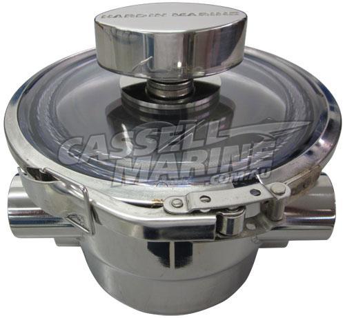 Hardin Polished Offshore Sea Strainer - 1" NPT Dual Inlets/Outlets