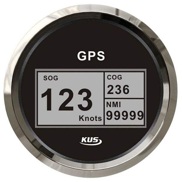 KUS GPS & Speedo Gauge - Black, Digital