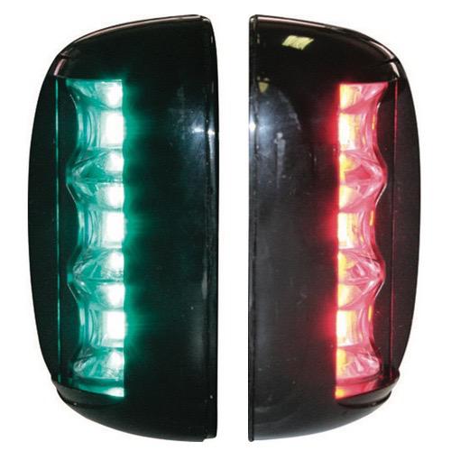 Port & Starboard Navigation Lights - LED - Vertical Mount - Black - 12